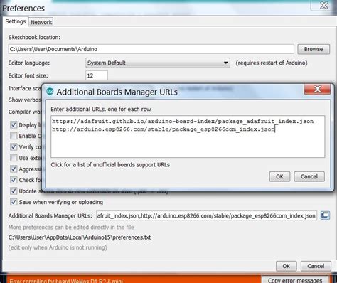 Problem In Downloading Of Wimos D1 Esp8266 Board Manager With Ard Ide1