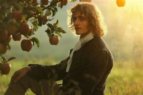 Scientific Luminary Portrait Of Isaac Newton Revolutionary Physicist