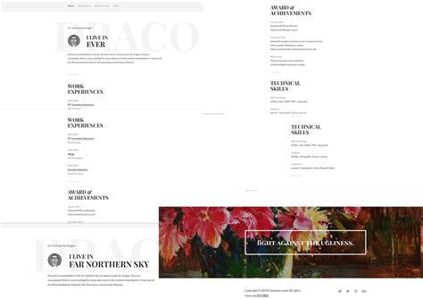resume vcard collection about responsive personal portfolio website