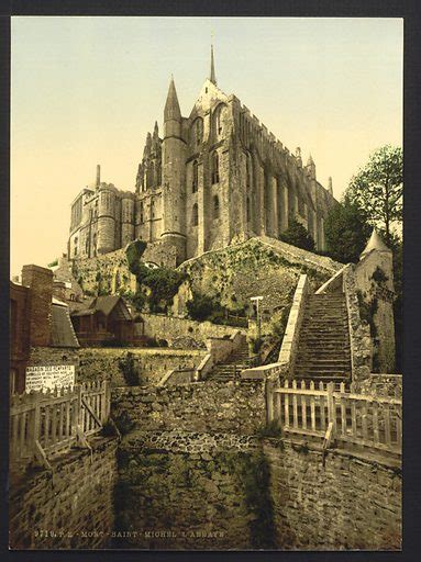 Abbey From The Ramparts Mont St Michel France Free Public Domain