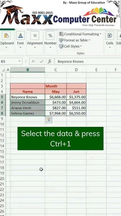 Custom Formatting In Excel Excel Exceltips Youtube