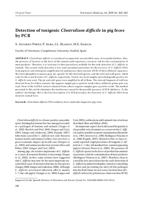 Pdf Detection Of Toxigenic Clostridium Difficile In Pediatric Stool Samples An Evaluation Of