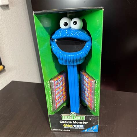 Sesame Street Toys Vintage Large Giant Pez Cookie Monster 2 Musical Dispenser Mint In Box