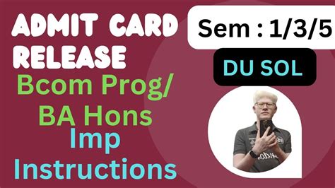 Sol Admit Card Release Ba Hons Bcom Prog Dec Exam 2023 Semester 135