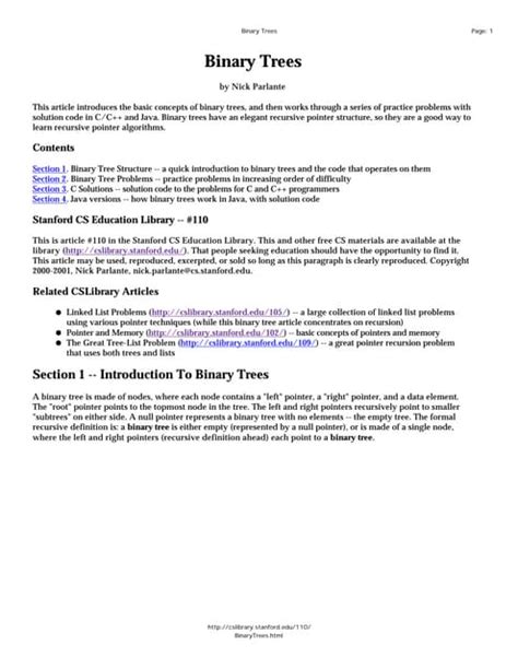 binary trees pdf