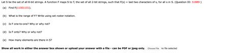 solved let s be the set of all 8 bit strings a function f