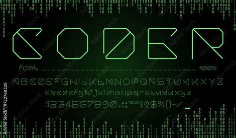 Digital Sci Fi Tech Font Code Type Futuristic Typeface English
