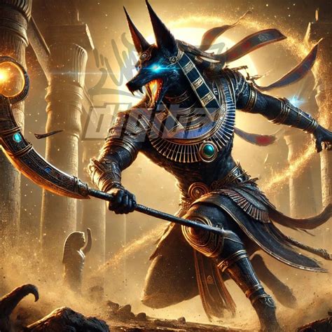 Anubis Warrior God Digital Art Ancient Egyptian Battle Deity Print