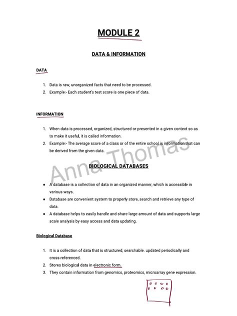 Bioinformatics Module 2 Notes Pdf Genetics Biological Evolution