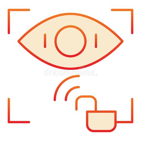Retina Scanning Lock Line And Glyph Icon Eye Idendification And Padlock Vector Illustration