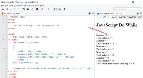 Javascript Do While Loop
