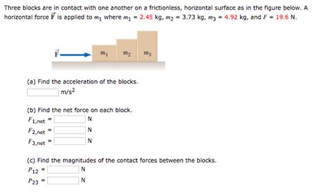 solved three blocks are in contact with one another on a