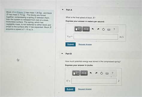 Solved Block A In Figure 1 Has Mass 130 Kg And Block B