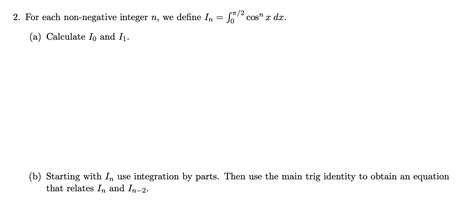 solved for each non negative integer n ﻿we define