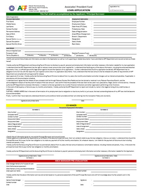 Apf Application Form V05022019 For Branch Pdf Loans Payroll