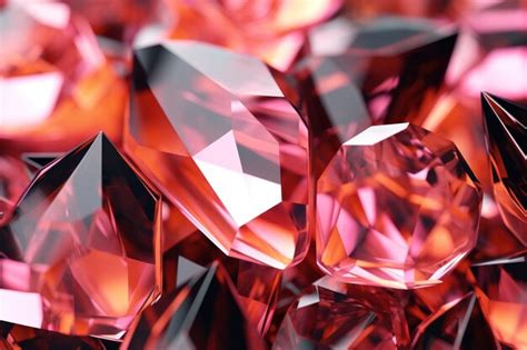 Premium Ai Image Abstract Geometric Translucent Glassy Red Crystals Ai Generated