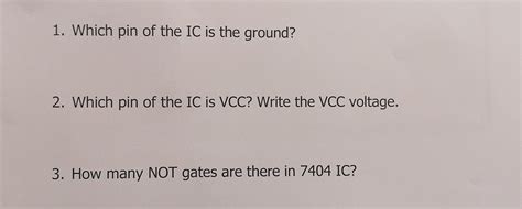 Solved Which Pin Of The IC Is The Ground Which Pin Of Chegg
