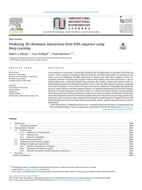 Pdf Predicting 3d Chromatin Interactions From Dna Sequence Using Deep