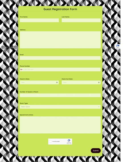 Editable Guest Check In Form Templates Sample Minasinternational