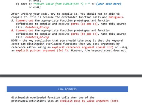 Solved LAB ELEMENTS A Basic Pointer Operations Develop A Chegg