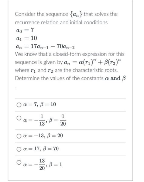 Solved Consider The Sequence An That Solves The Recurrence