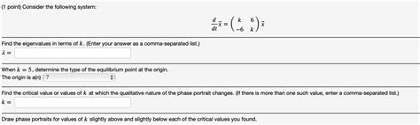 Solved point Consider the following system 잊 Chegg