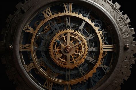 premium photo times complexity clock face with twisting gears