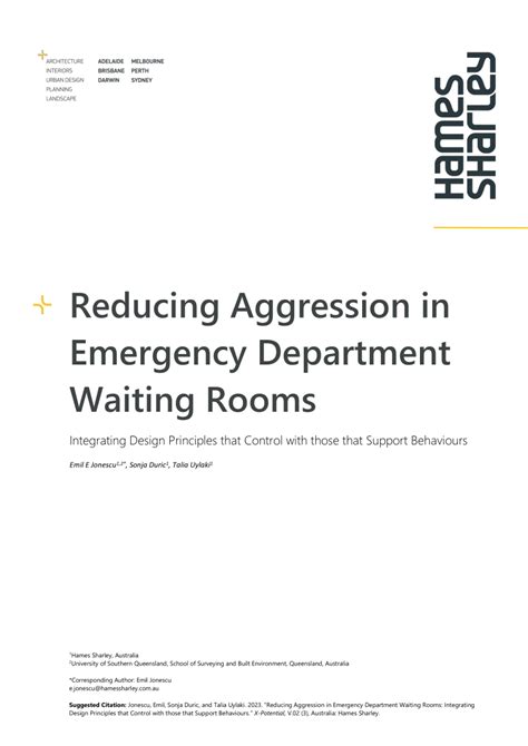 Pdf Reducing Aggression In Emergency Department Waiting Rooms
