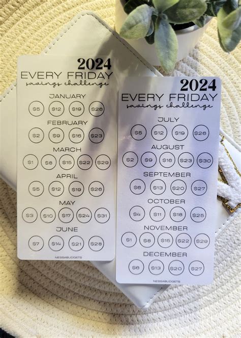 2024 Friday Savings Challenge Every Friday Challenge A6 Laminated Savings Challenge Etsy