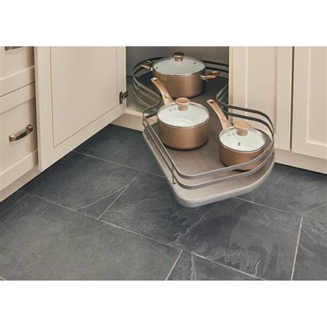 Rev A Shelf Contemporary Curve Pull Out Organizer For A Blind Corner Cabinet Wayfair