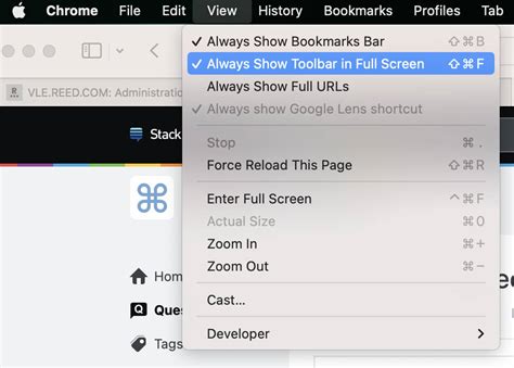 How To Remove Toolbar From Full Screen Mode In Safari And Chrome Browsers On Macos Xelium