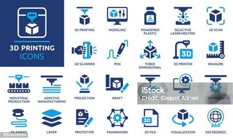 3d 프린팅 아이콘 세트 솔리드 벡터 아이콘 컬렉션입니다 0명에 대한 스톡 벡터 아트 및 기타 이미지 0명 3d 스캔 3d 프린팅 필라멘트 Istock
