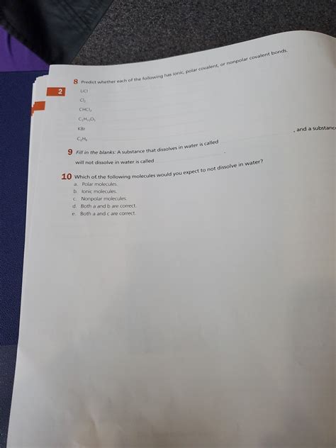 Solved 8 Predict Whether Each Following Has Ionic Polar Chegg Com