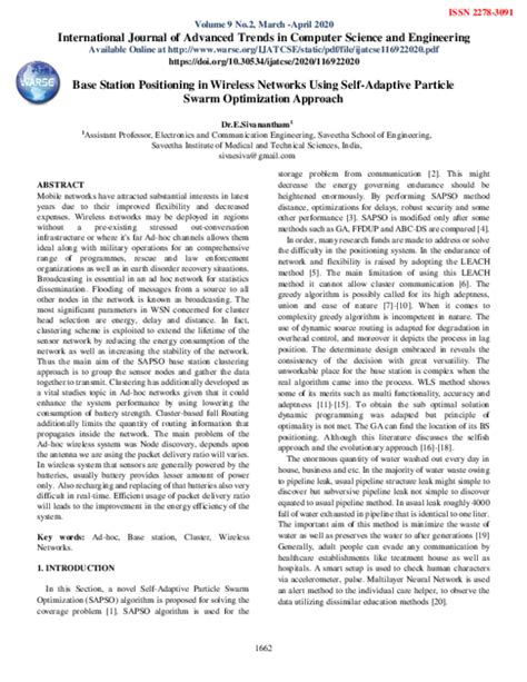Pdf Base Station Positioning In Wireless Networks Using Self Adaptive Particle Swarm