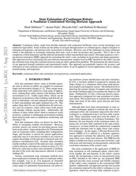 Pdf State Estimation Of Continuum Robots A Nonlinear Constrained