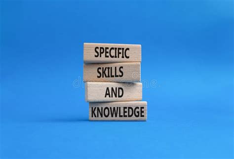 Specific Skills And Knowledge Symbol Wooden Blocks With Words Specific Skills And Knowledge