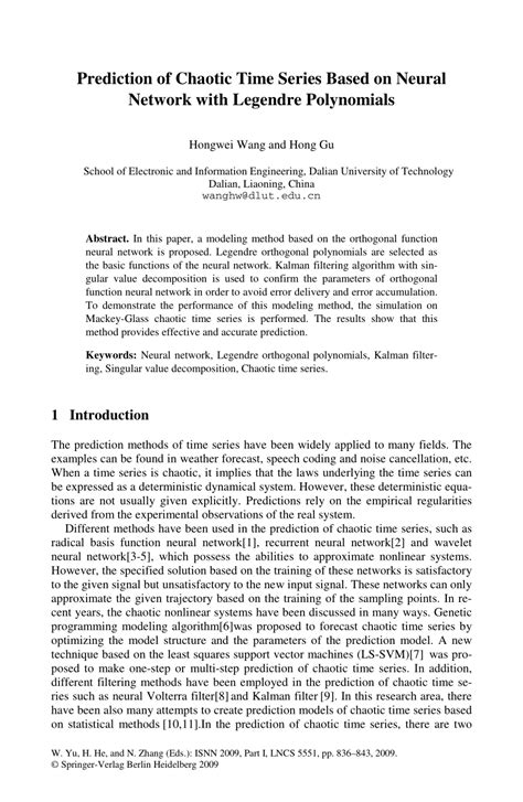 Pdf Prediction Of Chaotic Time Series Based On Neural Network With