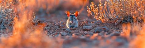 A Tiny Desert Mouse Peeks From Its Burrow Stock Illustration Illustration Of Formations