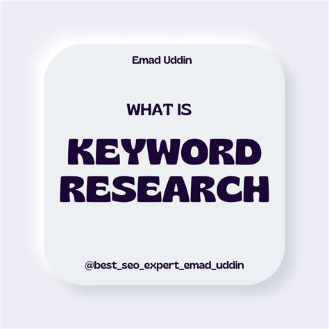 Emad Uddin On Linkedin Keyword Research Is The Practice Of Identifying And Analyzing The Most…