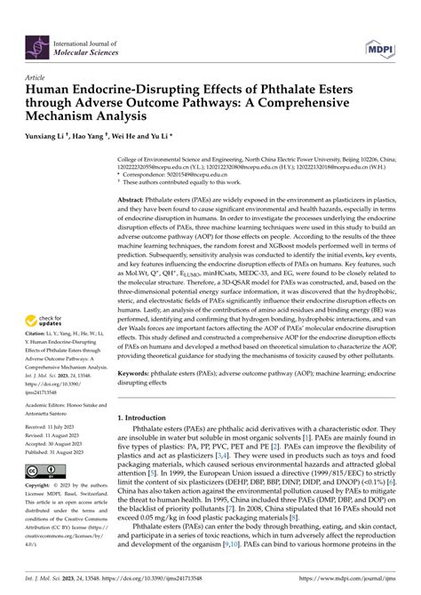 Pdf Human Endocrine Disrupting Effects Of Phthalate Esters Through Adverse Outcome Pathways A