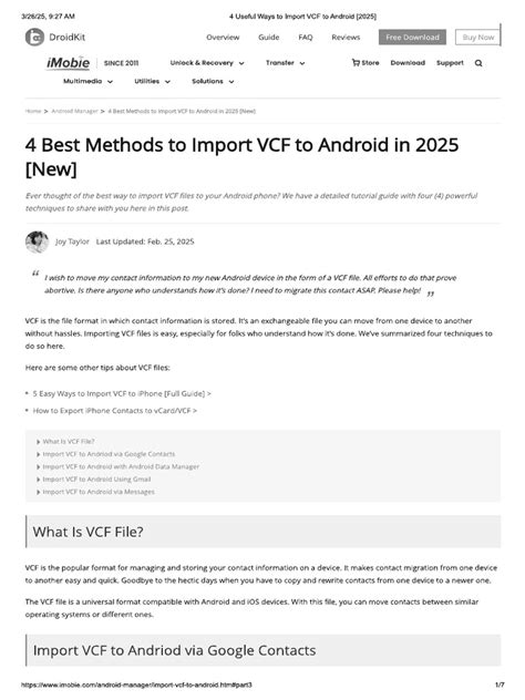 4 Best Methods To Import Vcf To Android In 2025 Pdf