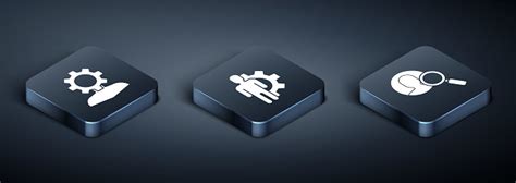 내부에 기어와 등색 인간을 설정 아이콘 내부 기어와 사람과 인간을 검색하기 위해 돋보기를 돋보기 벡터 3차원 형태에 대한 스톡 벡터 아트 및 기타 이미지 Istock