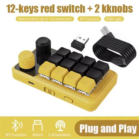Programming Macro Custom Knob Keyboard Rgb 3 Key Copy Paste Mini Button
