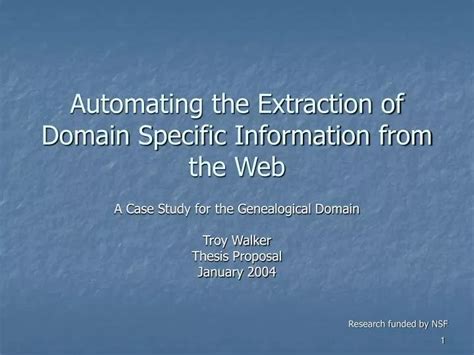 Ppt Automating The Extraction Of Domain Specific Information From The Web Powerpoint