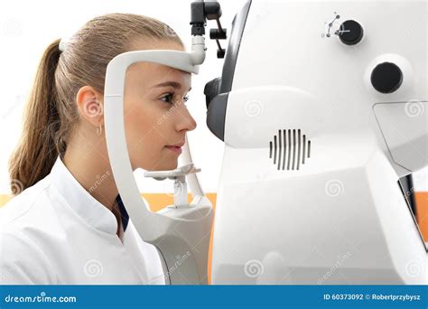 Defect Of Vision Computer Vision Test Stock Photo Image Of Farsighted Measurement