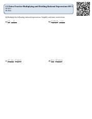 Multiplying And Dividing Rational Expressions WS Pdf Extra Practice Multiplying