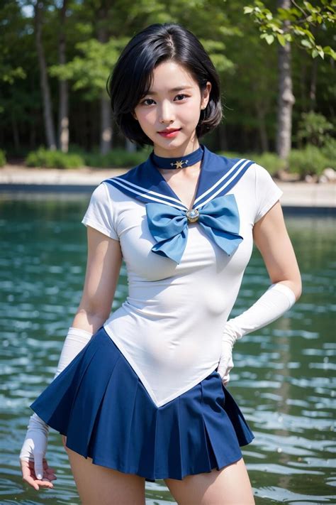 Ai로 생성한 세일러문 세일러 머큐리 미즈노 아미 코스프레 실사 이미지 만들기 コスプレ 衣装 セーラーマーキュリー セーラームーン 衣装