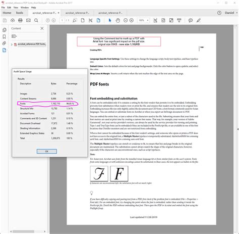 adding comments increases file size substantially adobe product