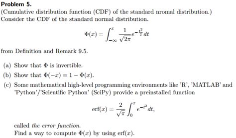 Consider The CDF Of The Standard Normal Chegg