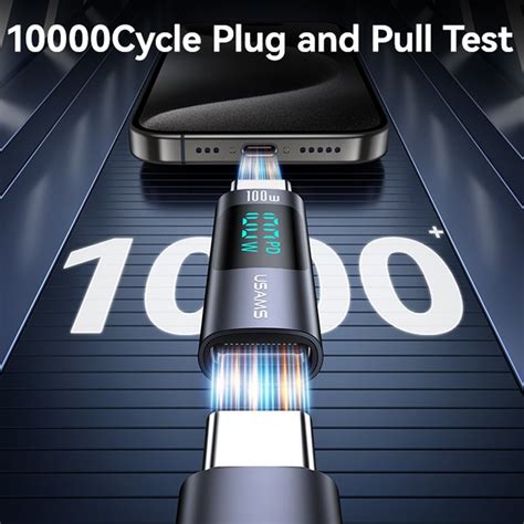 Usams Us Sj Au Pd W Usb C Type C To Usb C Type C Aluminum Alloy Digital Display